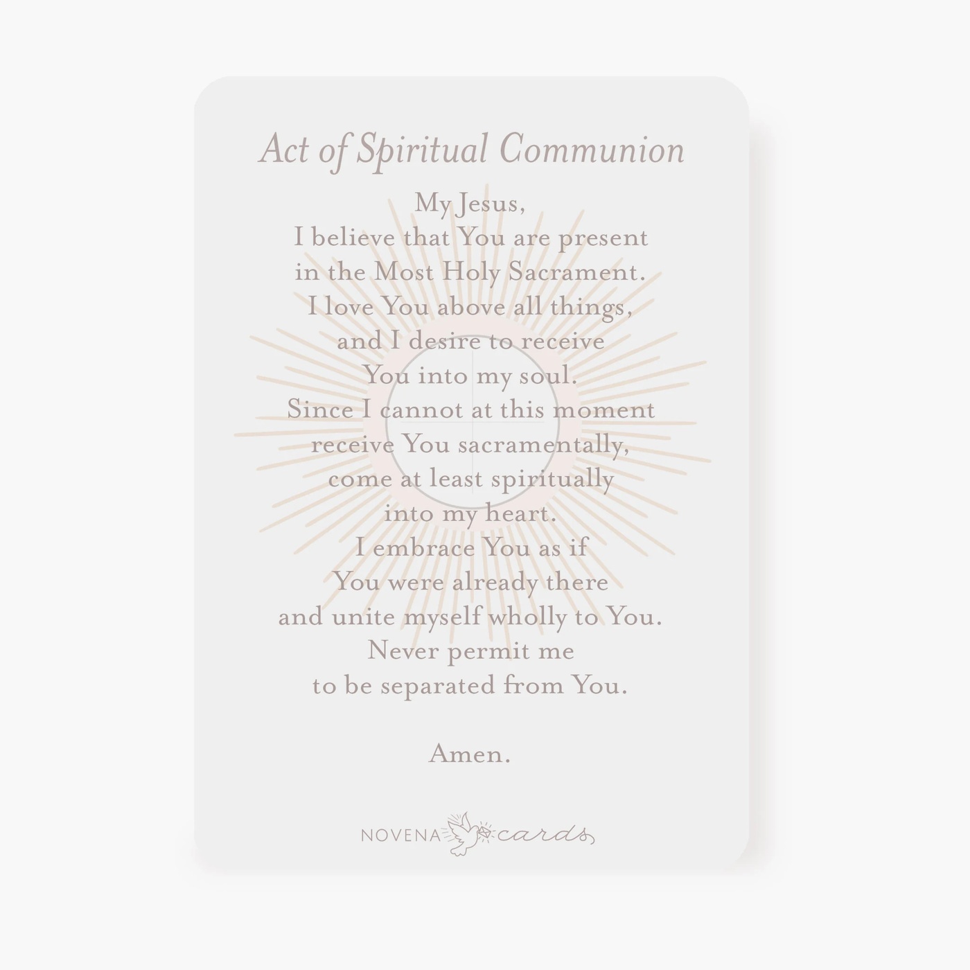 Prayer Card | Spiritual Communion– ahumblehome